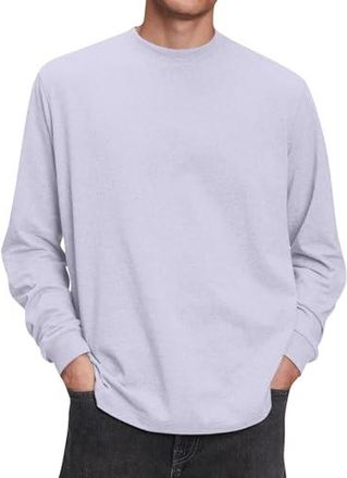 Generic T-shirt &agrave; manches longues pour homme - T-shirt ample &agrave; col rond - L&eacute;ger et respirant - Extensible - Grande taille - Couleur unie - T-shirt d&eacute;contract&eacute;