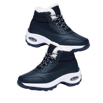 BESPORTBLE Bottes de Neige DHiver pour Femme Semelle Antid&eacute;rapante Doublure Chaude en Textile Design -Mollet Bleu Taille 36 Chaussures Confortables Temps Froid e