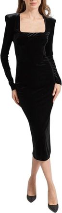 Patrizia Pepe Femme, Robes, Noir, Taille: 44 FR Essential Velvet Bustier Dress