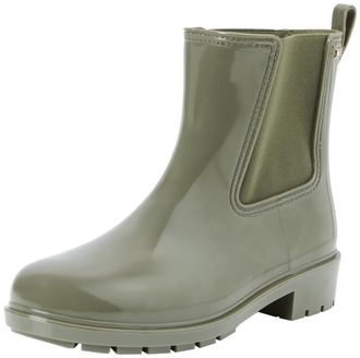 Tommy Hilfiger Damen Gummistiefel Flag Rainboot Rutschfest, Grün (Utility Olive), 41