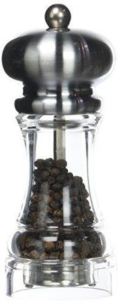 Marlux pfeffermühlen, Acryl, Durchscheinend/mattierter Edelstahloptik, 5.5 x 5.5 x 14 cm