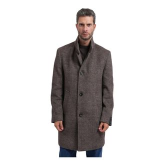 Bugatti Manteau en m&eacute;lange de laine &agrave; col montant - Homme - Manteaux - Brun - Taille: 2XL