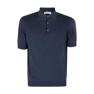 FILIPPO DE LAURENTIIS Homme, Tops, Bleu, Taille: M Polo en coton cr&ecirc;pe