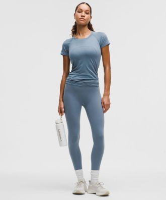 lululemon Wunder Train No Line High-Rise Leggings 25 f&uuml;r Frauen - Gr&ouml;&szlig;e 10 in Steel Blue