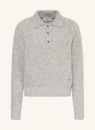 Ami Ami Paris Strick-Poloshirt Mit Alpaka grau