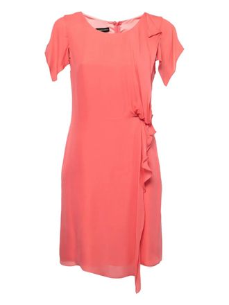 Emporio Armani robe en soie à coupe mi-longue - Rose