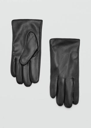 Mango Gants en simili-cuir noir - Homme - M - MANGO MAN