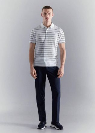 Mango Slim-Fit-Polo mit COOLMAX-Streifen wei&szlig; - Herren - XXL - MANGO MAN