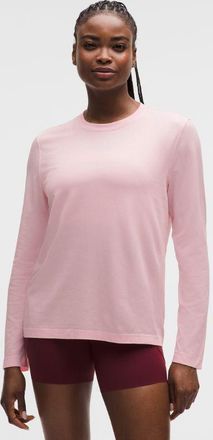 lululemon Swiftly Relaxed Langarmshirt e Passform f&uuml;r Frauen - Gr&ouml;&szlig;e 10 in Pink Pearl