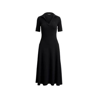 Ralph Lauren Robe midi nervur&eacute;e en coton m&eacute;lang&eacute;