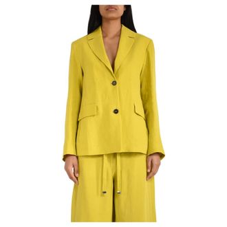 Max Mara Femme, Vestes, Jaune, Taille: 38 FR Linen Canvas Blazer