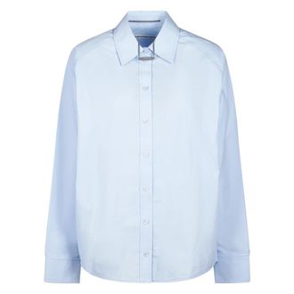 Alexander Wang Oversized Button Down Shirt mit Halskette - - Blouses & Shirts - Damen - Blau - XS