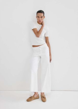 Mango Jean style jupe-culotte Catherin taille haute blanc - Femme - 34 - MANGO