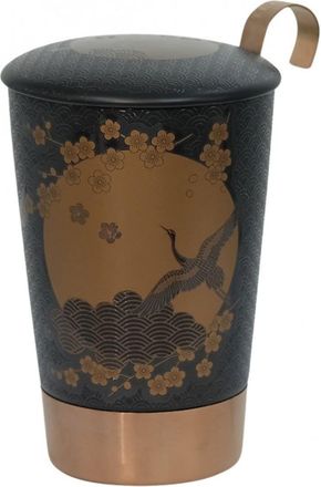 Eigenart TEAEVE Teetasse, Becher mit Sieb + Deckel, Komorebi Anthrazit im Geschenkkarton