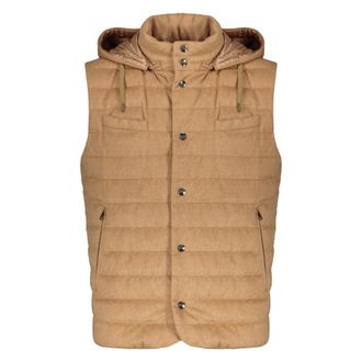 Herno Homme, Vestes, Brun, Taille: L Veste sans Manches en Duvet avec Capuche Amovible