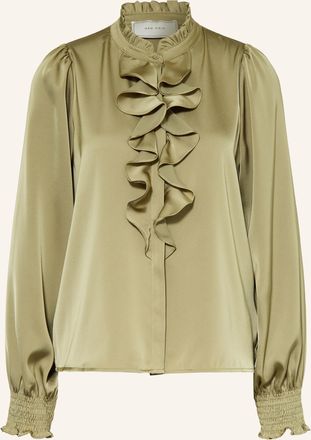 Neo Noir Neo Noir Satinbluse Zamola Mit Volants gruen