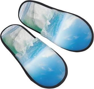 Generic Hiver Pantoufles Vagues Oc&eacute;aniques L&eacute;gers Pantoufles En Coton Antid&eacute;rapant Chausson Hotel Pour H&ocirc;tel Int&eacute;rieur Automne M