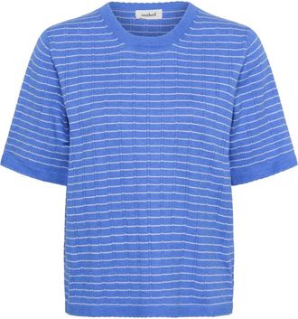 Soaked In Luxury Femme, Pulls, Bleu, Taille: 38 FR Tricot ras du cou