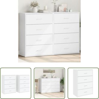vidaXL vidaXL Stauraum - Sideboards 2 Stk. Wei&szlig; 60x31x84 cm Holzwerkstoff