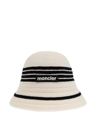 Moncler chapeau en coton mélangé - Blanc