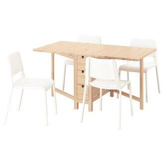 IKEA NORDEN / TEODORES Tisch und 4 St&uuml;hle