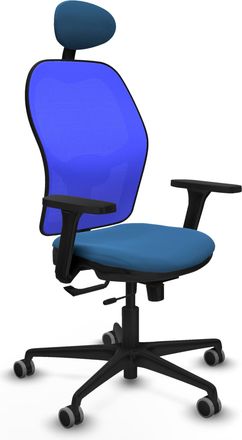 Piqueras y Crespo Ergonomischer Stuhl mit 3D-Armen, h&ouml;henverstellbare Lendenwirbelst&uuml;tze und festes Kopfteil, ausgestattet mit Syncro/Traslack und injiziertem Schaumsto