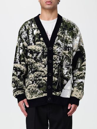 Kenzo Cardigan &agrave; col en V en m&eacute;lange de laine avec imprim&eacute; graphique int&eacute;gral