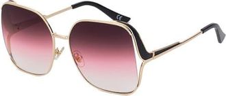 Generic Lunettes de soleil surdimensionnées en métal pour femmes UV400, Wtyj011 Rouge, Taille unique