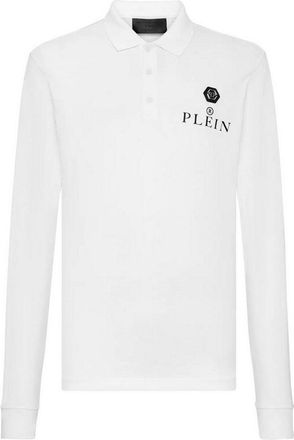 Philipp Plein Langarm-Poloshirt Herren ikonische PP-Hexagon-Patch ikonische PP-Hexagon-Patch