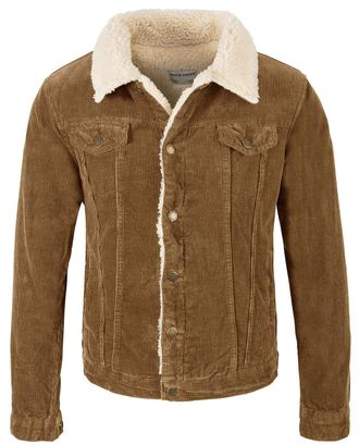 Rock Creek Herren Cordjacke Winterjacke Teddyfutter Jeansjacke Herrenjacke Herren Winter Jacken Teddyfellkragen Parka Warm H-211 Dunkelbeige 3XL