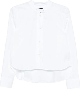 Emporio Armani Femme, Blouses et Chemises, Blanc, Taille: 38 FR Chemise Boutonn&eacute;e &agrave; Col Mao