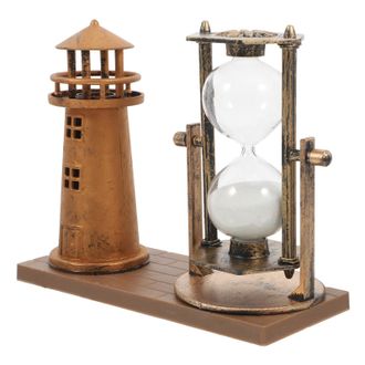 Valiclud Vintage Sanduhr Deko mit Leuchtturm Design Retro Sandglass Timer f&uuml;r Tisch und Zuhause Dekoratives Sanduhr Ornament Langlebig und Einzigartig als Gesc