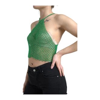 Dolce & Gabbana Femme, Tops, Vert, Taille: 36 FR Chainmail Halter Top