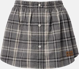 Miu Miu Minirock aus Baumwollflanell