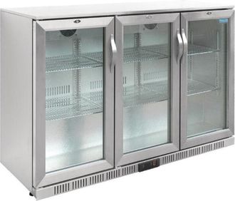 Polar Arri&egrave;re Bar R&eacute;frig&eacute;r&eacute; en Inox 3 Portes - 300 L - Polar