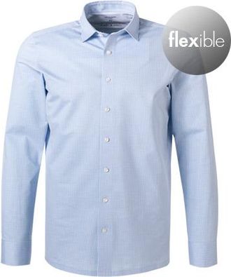 Olymp Herren Hemd blau Jersey