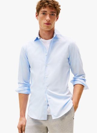 Tommy Hilfiger Chemise col classique en coton m&eacute;lang&eacute;