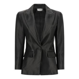 Balmain Lammlederjacke mit strukturierten Schultern - - Jackets - Damen - Schwarzk - XS