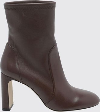 Stuart Weitzman Babette Glattleder-Stiefeletten mit hohem Blockabsatz