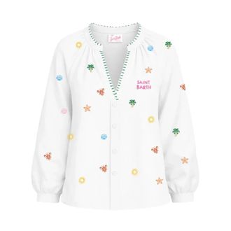 MC2 Saint Barth Liona Langarmshirt - - Blouses & Shirts - Damen - Wei&szlig; - M