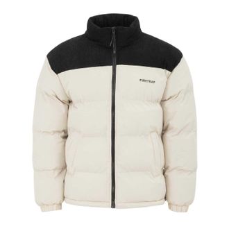 Firetrap Steppjacke f&uuml;r Herren, Gesteppt, Kord (Beige)