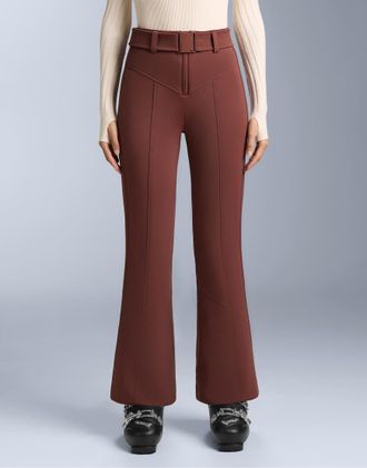 Oysho Pantalon de ski évasé à taille haute en tissu stretch et imperméable - Terracotta-Orange