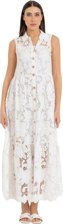 Kocca Femme, Robes, Blanc, Taille: 42 FR &Eacute;l&eacute;gante robe longue en dentelle