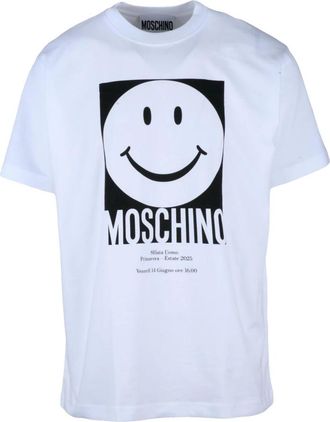 Moschino Homme, Tops, Blanc, Taille: L T-Chemises