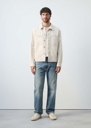Mango Blouson en jean 100 % coton &agrave; poches &eacute;cru - Homme - XXL - MANGO MAN