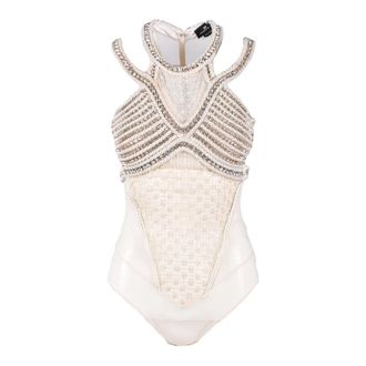 Elisabetta Franchi Elegantes Body mit Stretch-Stoff - - Tops - Damen - Wei&szlig; - L