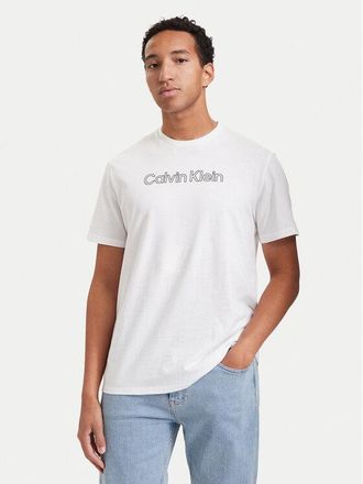 Calvin Klein T-Shirt 30s Logo Graphic LV04LH800G Wei&szlig; Regular Fit