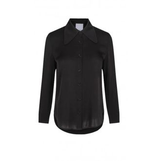 One & Other Femme, Blouses et Chemises, Noir, Taille: 38 FR Chemise Soie Rivière