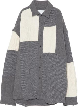 Yoshiokubo Hemd mit gestrickten Einsätzen - Grau