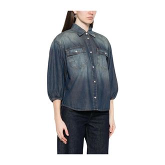Pinko Pinko, Femme, Blouses et Chemises, Bleu, Taille: 40 FR Danae Shirt